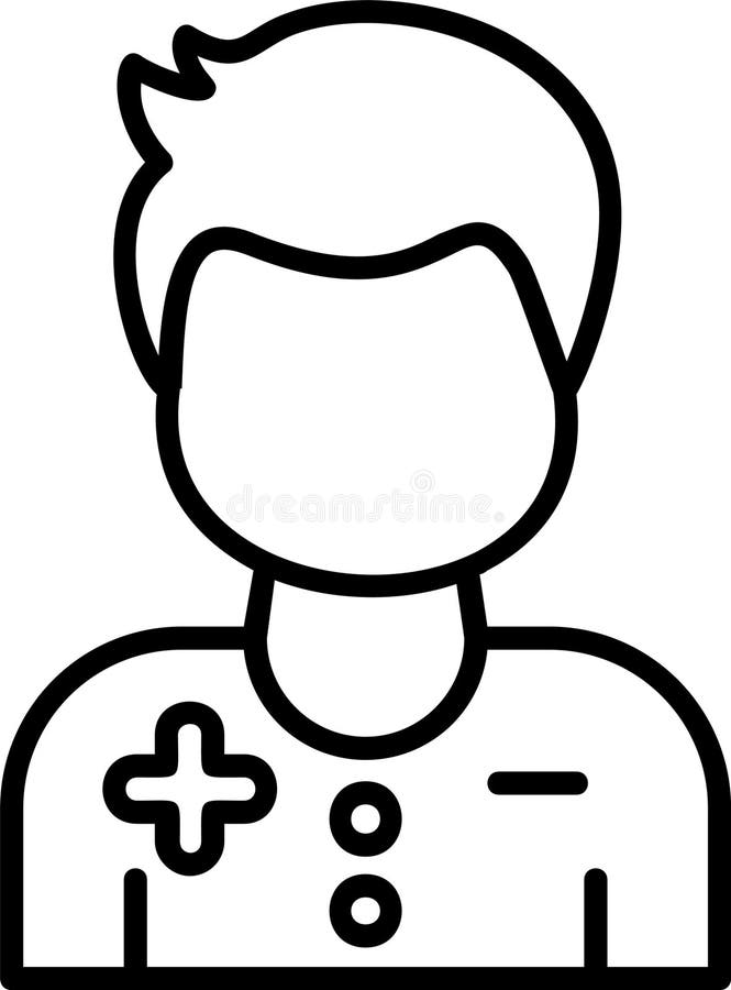 Male Patient Outline Vector Icon Stock Vector - Illustration of ...