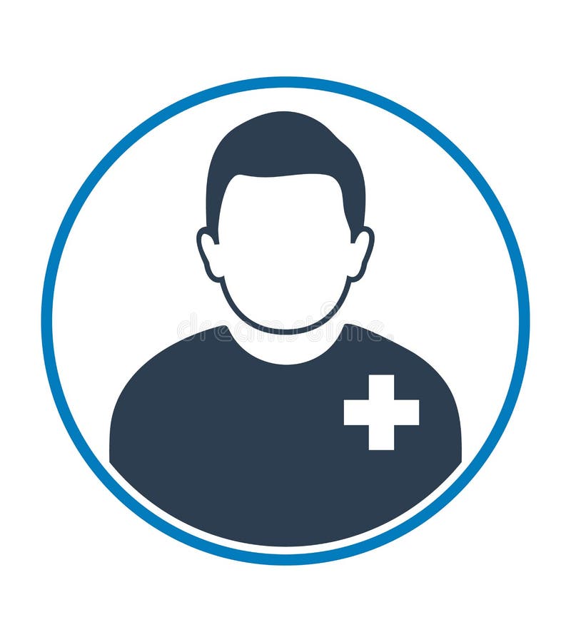 Male Patient And Female Doctor Icon. Stock Vector - Illustration of ...