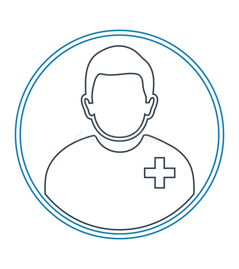 Male Patient Profile Line Icon Stock Vector - Illustration of person ...