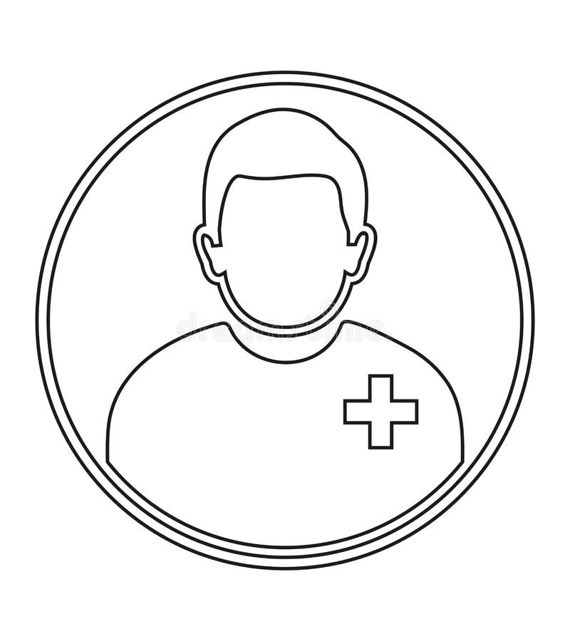 Male Patient Profile Line Icon Stock Vector - Illustration of nursing ...