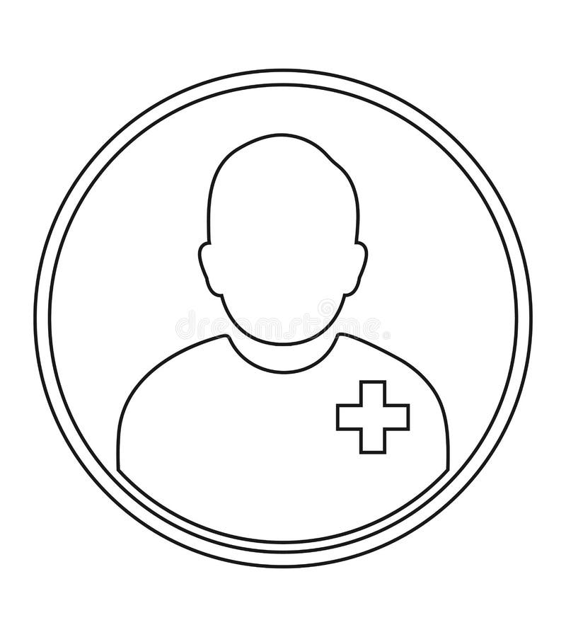 Male Patient and Nurse Icon. Stock Vector - Illustration of service ...