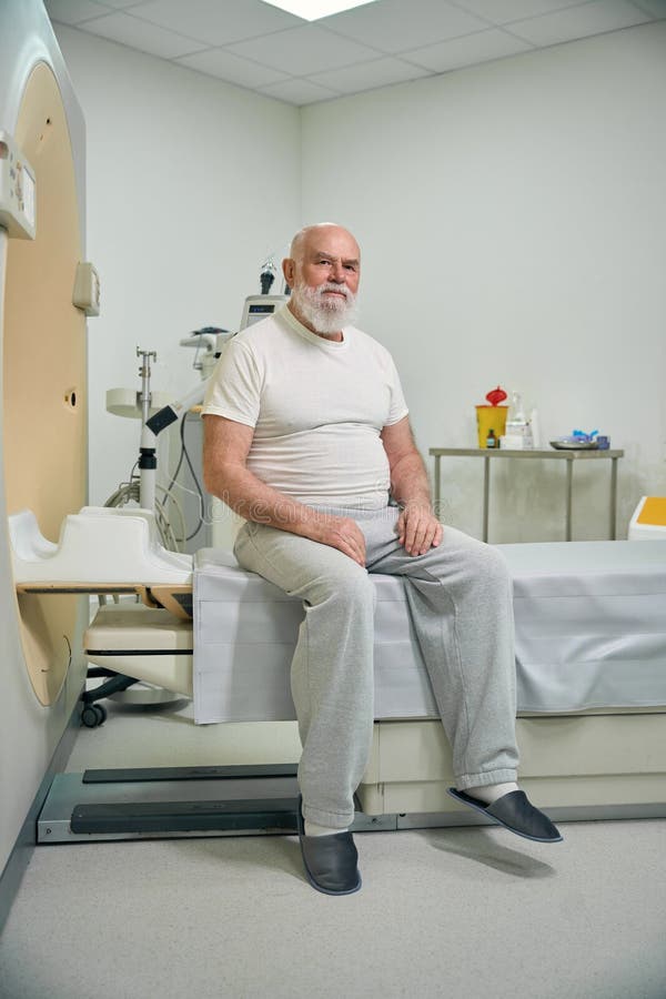 Old Man on a Couch in a Hospital Stock Photo - Image of patient, mature ...