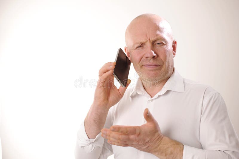 Angry Man Talk on Smartphone Arguing or Solving Problem, Irritated Male ...