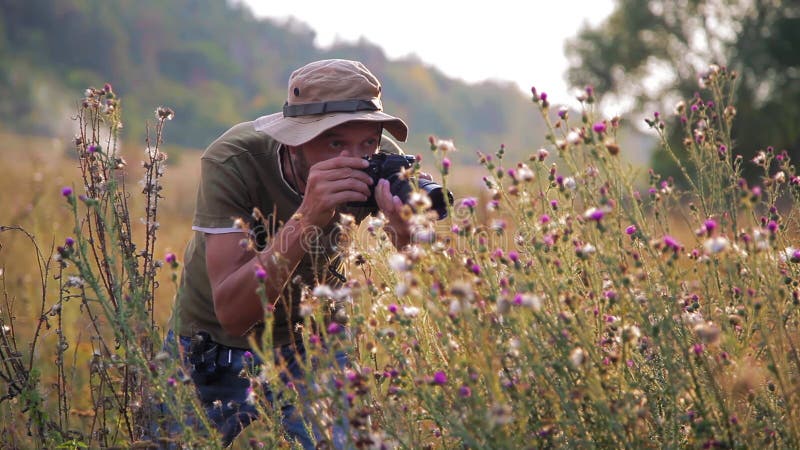 Male Photographer Creating in a Beautiful Setting at Sunset in the ...