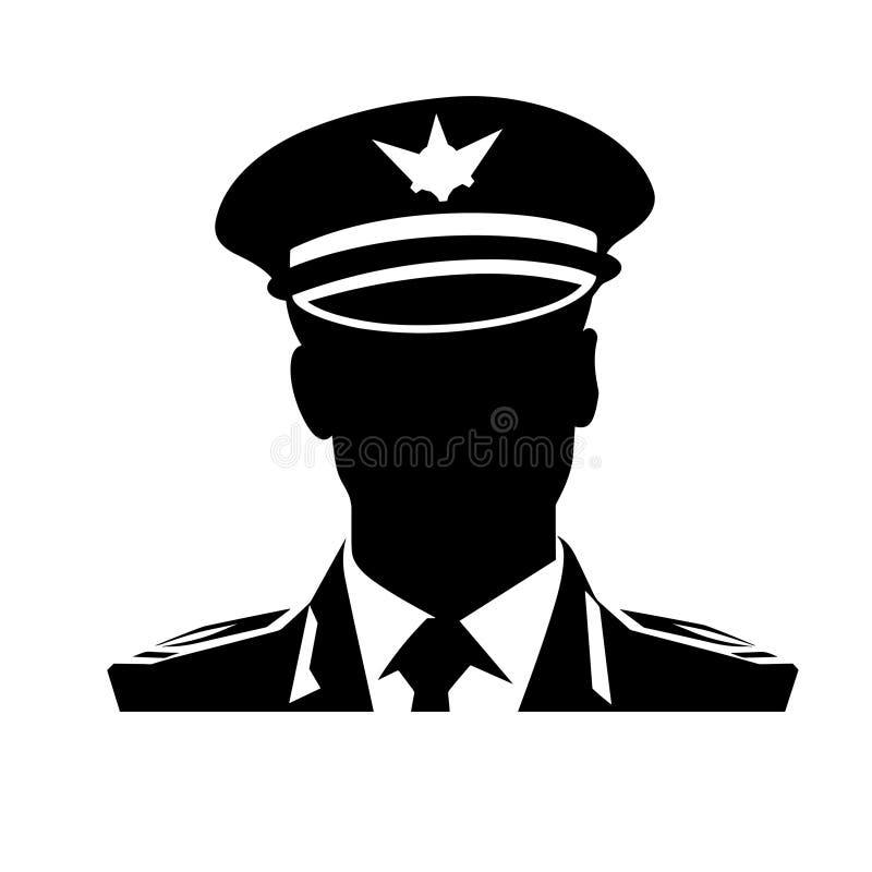 Male Pilot Black Icon on White Background. Pilot Silhouette Stock ...