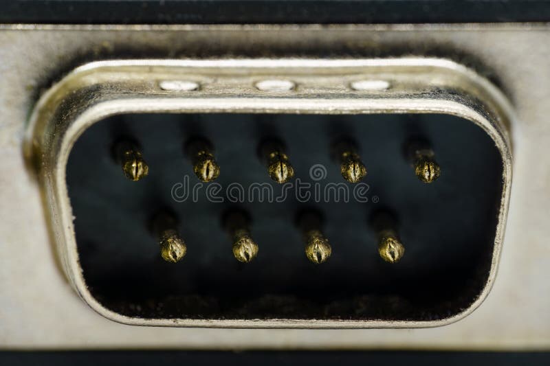 Male 9-pin Serial Port, Close Up Stock Photo - Image of joint, circuit ...