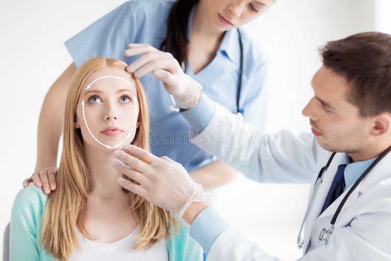 Male Plastic Surgeon with Patient Stock Photo - Image of clinic ...