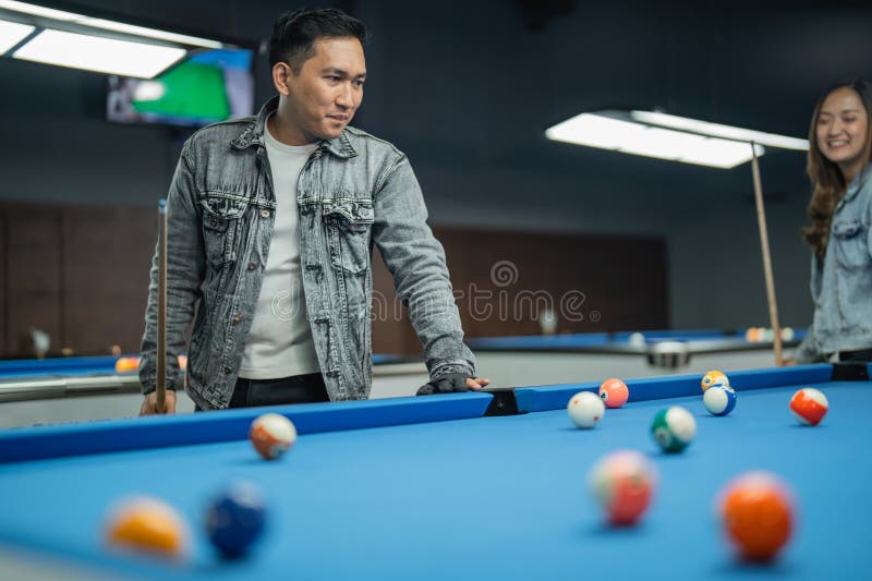 Billiard Player Looking Set Balls Table Stock Photos - Free & Royalty ...