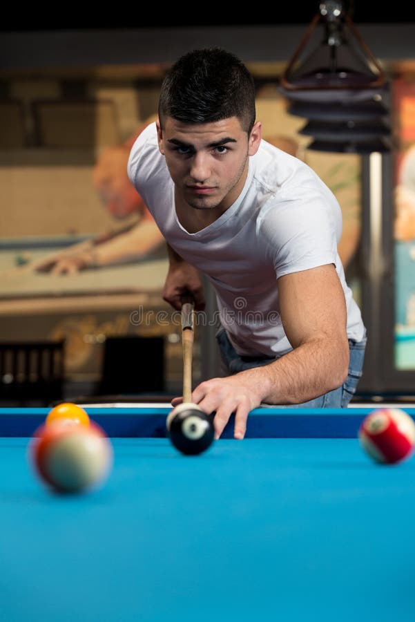 Male Pool Player stock photo. Image of hall, concentration - 113227198