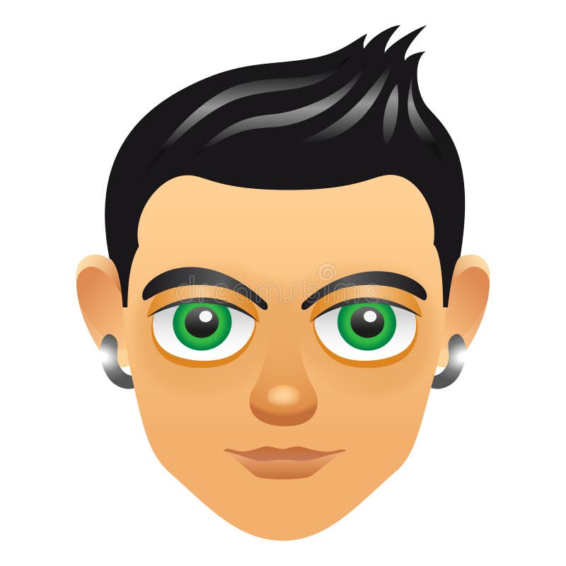 Male Portrait Avatar Icon with Boy Face Stock Vector - Illustration of ...