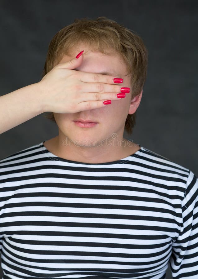 Male Portrait with Closed Eye Stock Image - Image of caucasian ...