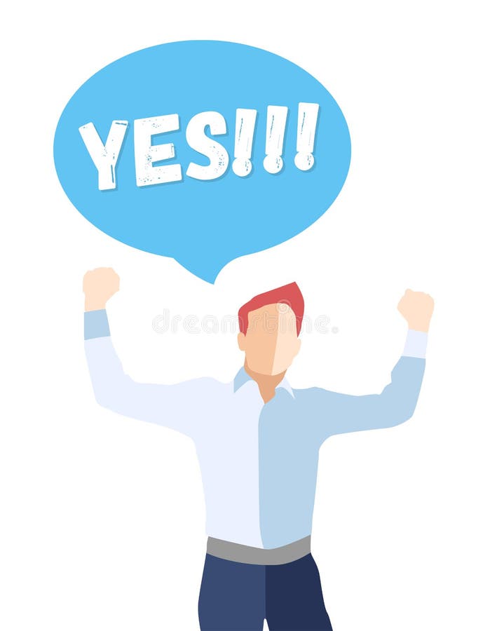Male Pose Success Saying Yes Stock Illustrations – 2 Male Pose Success ...