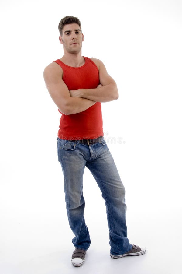 Muscular Man with Crossed Arms Stock Photo - Image of pattern, fitness ...