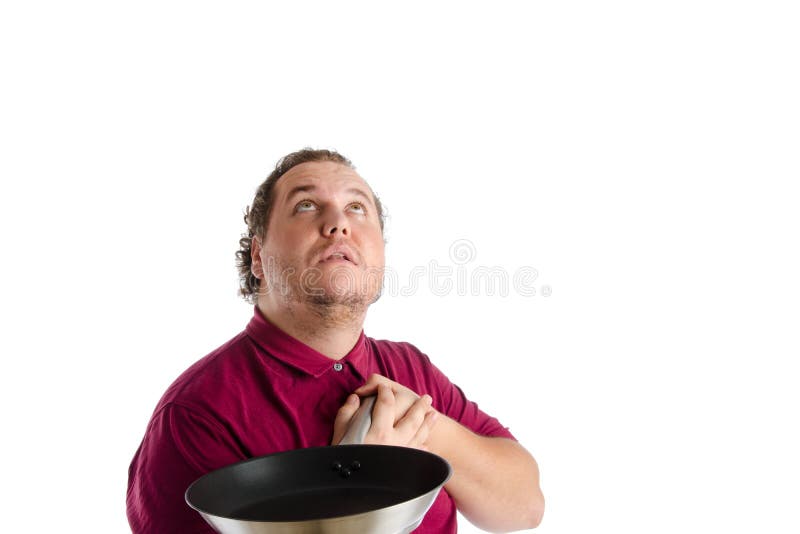 Male Problem. Funny Fat Man. Funny Crazy Cook. Stock Photo - Image of ...