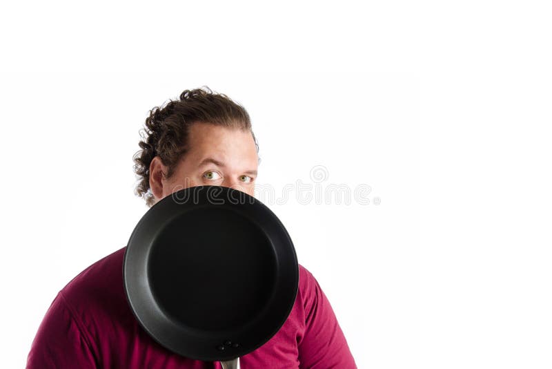 Male Problem. Funny Fat Man. Funny Crazy Cook. Stock Photo - Image of ...