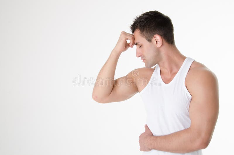 Male Problems and Depression. Stress and Headache Stock Photo - Image ...