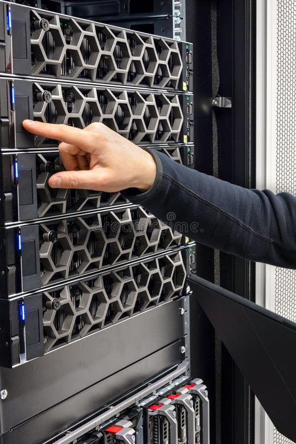 Male it Professional with Digital Tablet Examining Virtual Hardware ...