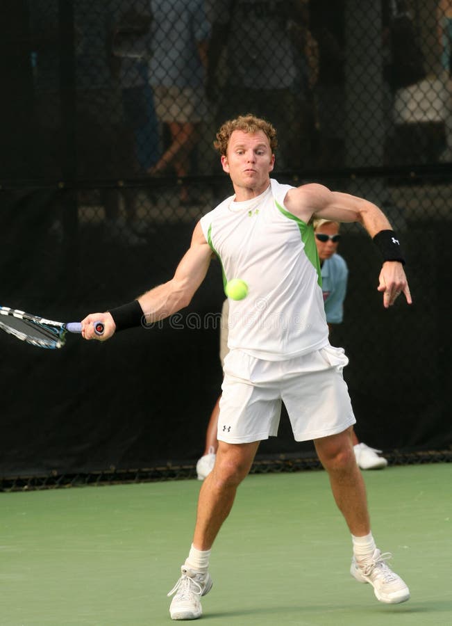 Male Professional Tennis Player Forehand Editorial Image - Image of ...