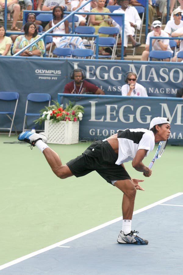 Male Professional Tennis Player Serve Editorial Stock Image - Image of ...