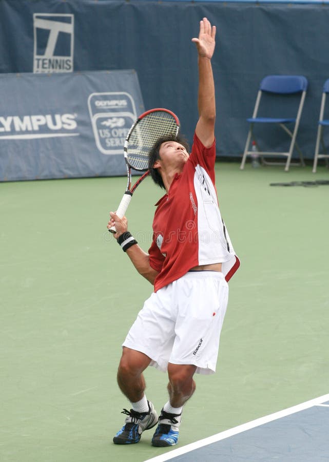 Male Professional Tennis Player Serve Editorial Photography - Image of ...