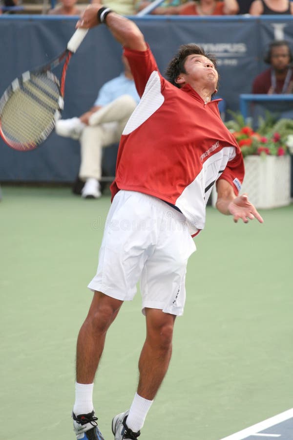 Male Professional Tennis Player Serve Editorial Photography - Image of ...