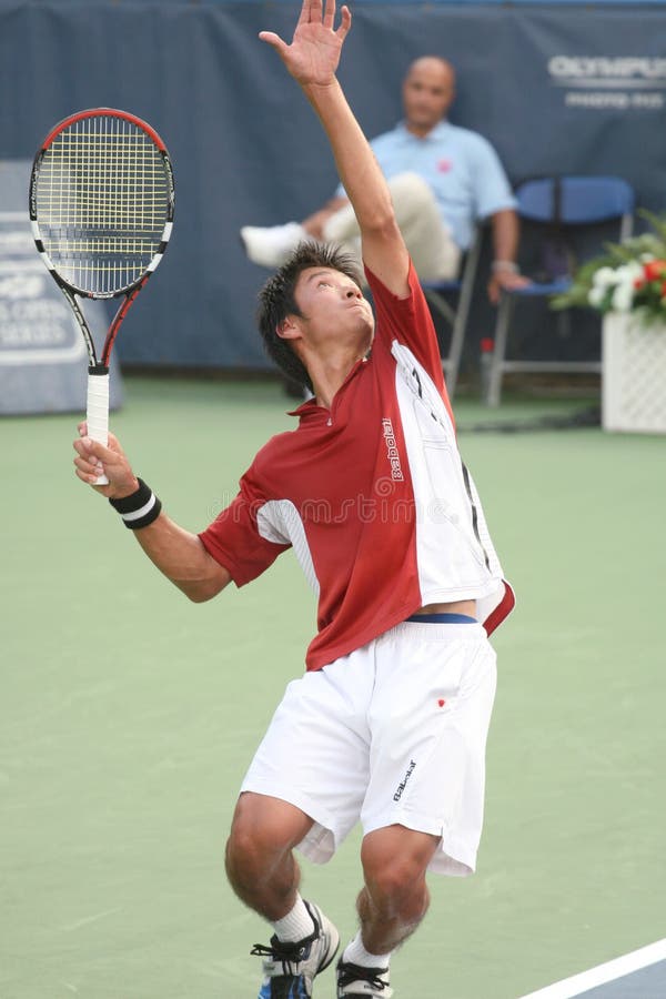 Male Professional Tennis Player Serve Editorial Stock Photo - Image of ...