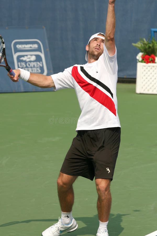 Male Professional Tennis Player Serve Editorial Stock Image - Image of ...