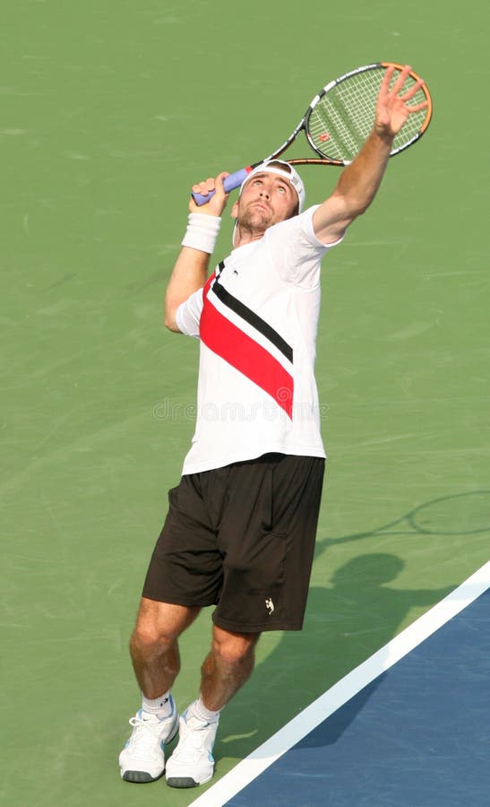 Male Professional Tennis Player Serve Editorial Photography - Image of ...