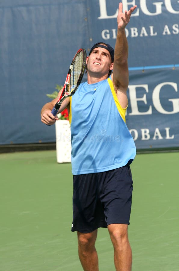 Male Professional Tennis Player Serve Editorial Stock Image - Image of ...