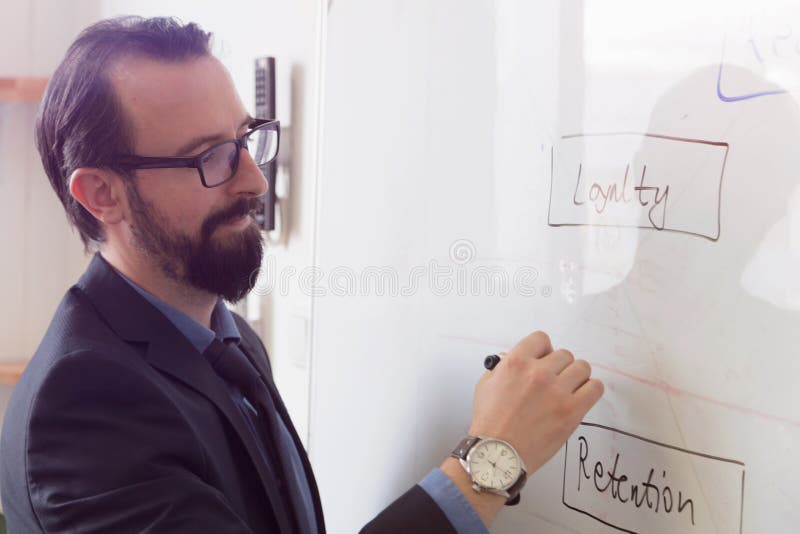 Male Professor Explain Lesson To Students and Interact with Them in the ...