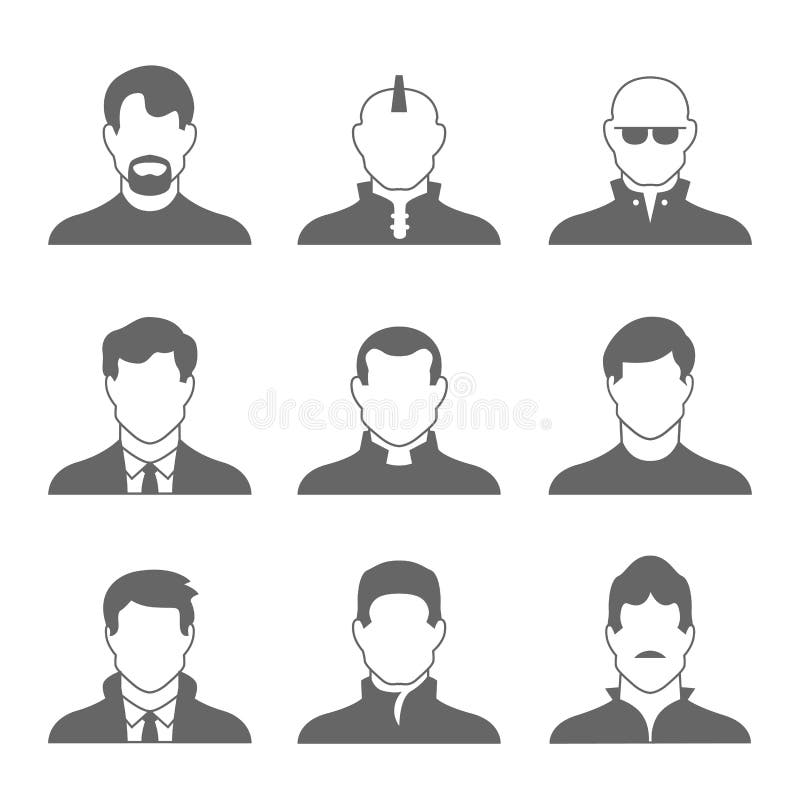 Male Profile Icons stock vector. Illustration of vector - 45069246