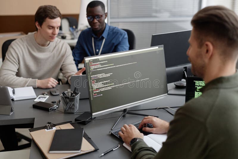It Developer Coding On Computer Stock Image Image Of Device Language 303201297