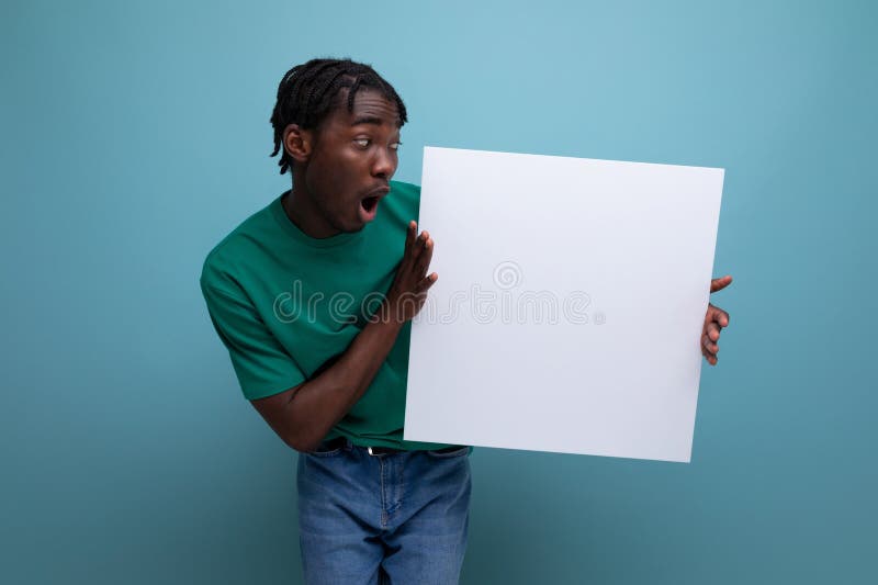 Male Promoter Holding a Billboard with Mockup Stock Photo - Image of ...