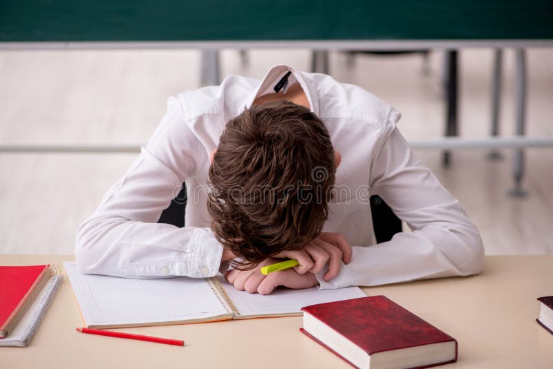 Boy Sitting in the Classrom Stock Photo - Image of board, lesson: 219481662