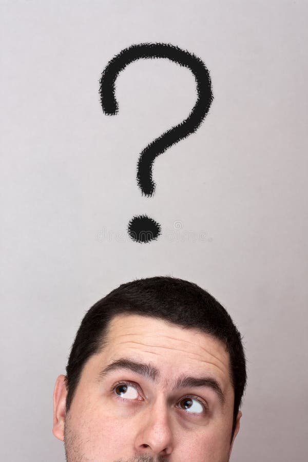 Male with a question mark stock photo. Image of ideas - 18235884