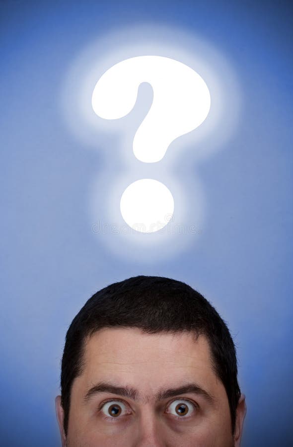 Male with a question mark stock image. Image of ignorance - 18714331
