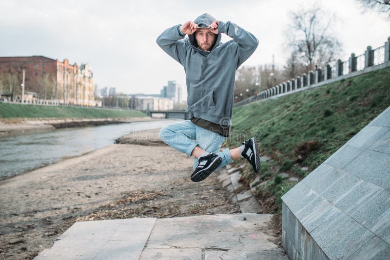 Male Rapper Posing on the Street, Urban Dancing Stock Image - Image of ...