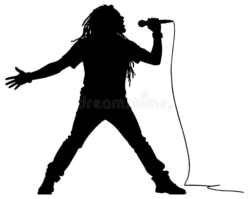 Male Reggae Singer with Microphone Silhouette. Generative AI Stock ...