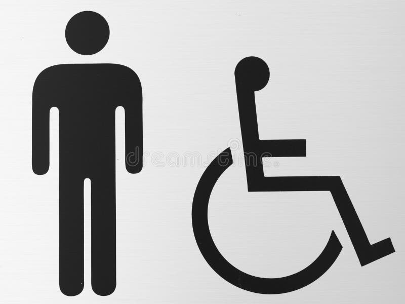 Male Restroom Sign stock photo. Image of wheelchair, room - 11125692