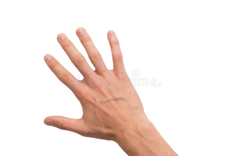 Male Right Hand Counting Isolated Stock Photo - Image of direction ...