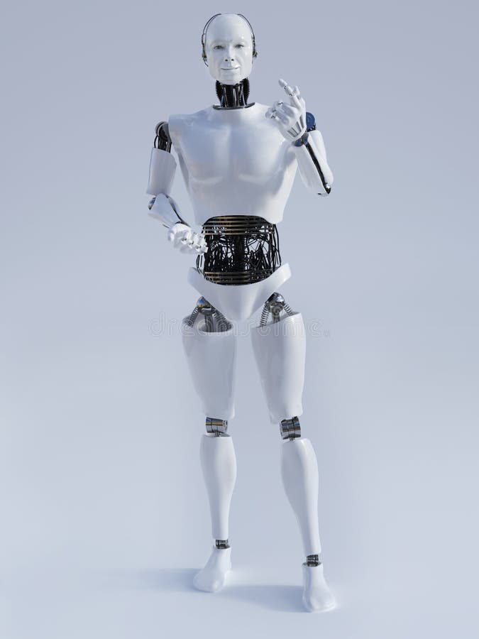 Male Robot Doing a Presentation Nr 2. Stock Illustration - Illustration ...