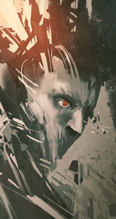 Male Robot with Modern Grunge Stock Illustration - Illustration of ...