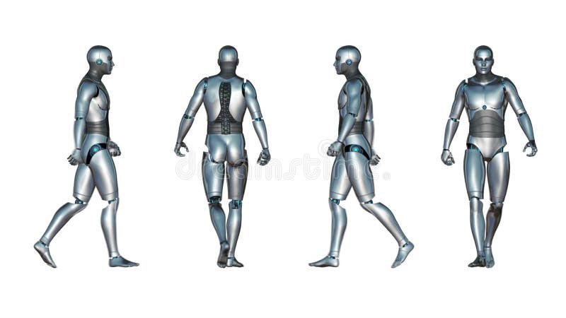 Male Robot Walk Loop (Green Screen) Stock Footage - Video of screen ...