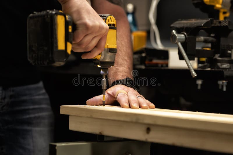 Male Rough Hands at Work with Drill Tools. Hand Labor Stock Photo ...