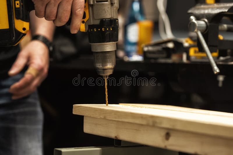 Male Rough Hands at Work with Drill Tools. Hand Labor Stock Image ...