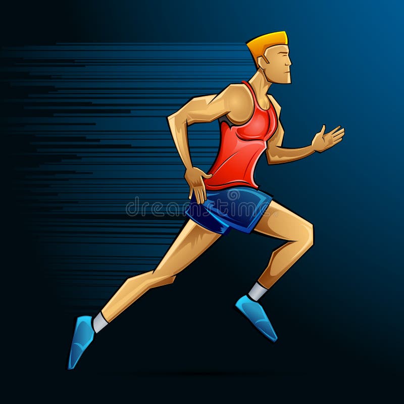 Male Runner Running Clipart