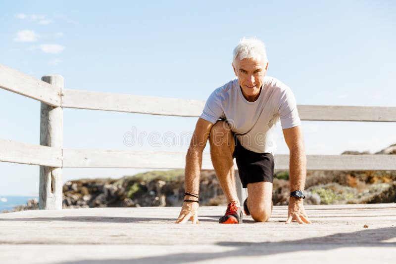 Runner Getting Ready To Start the Race Stock Photo - Image of activity ...