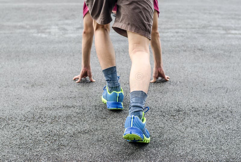 Male Runner is about To Start To Run Stock Image - Image of color ...