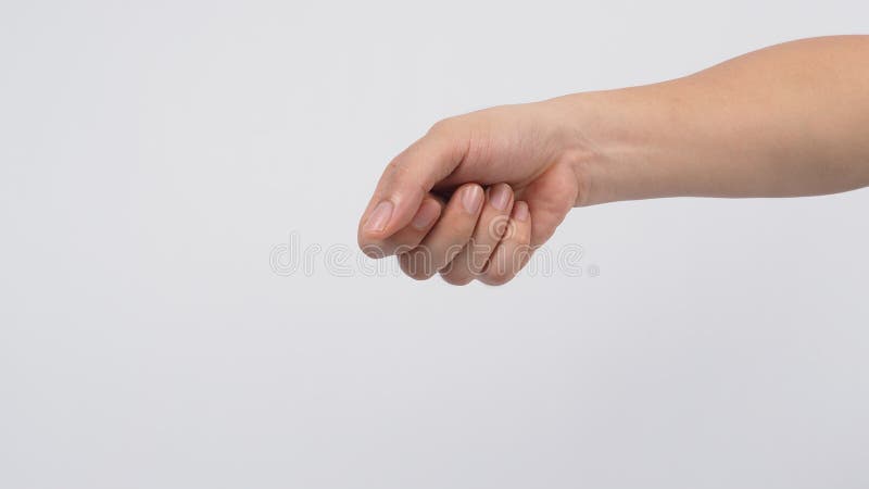 Male`s Empty Right Hand on White Background Stock Image - Image of ...
