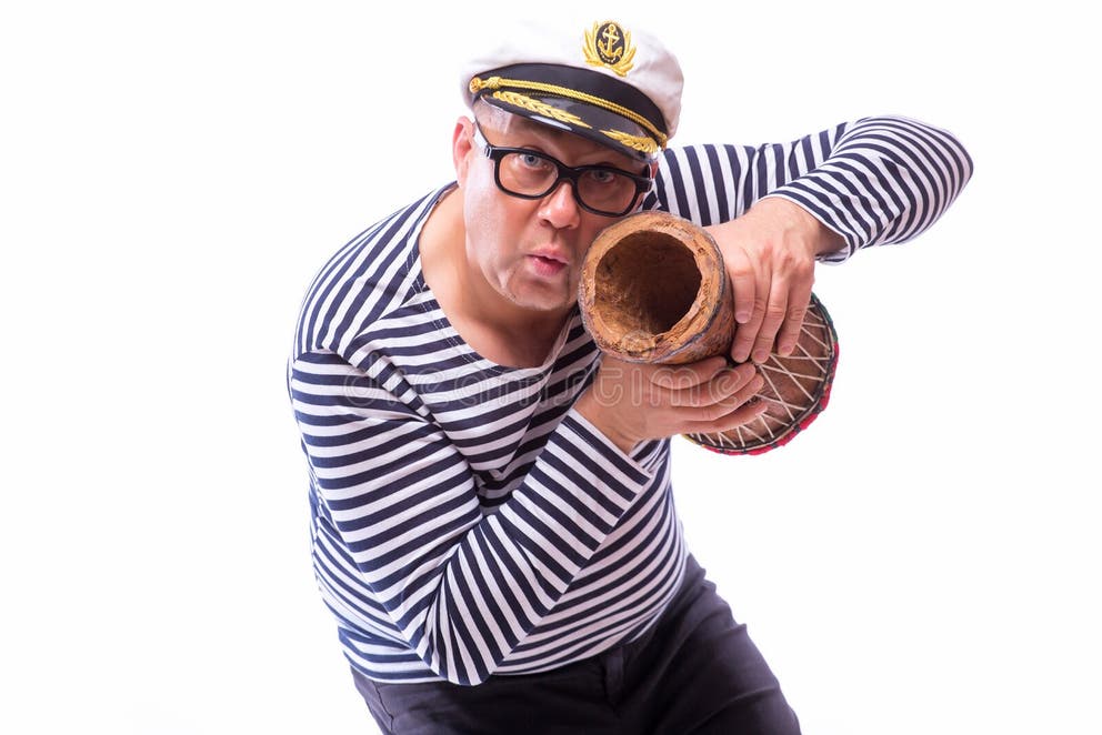 Male Sailor Singer on Microphone Stock Image - Image of male, happy ...
